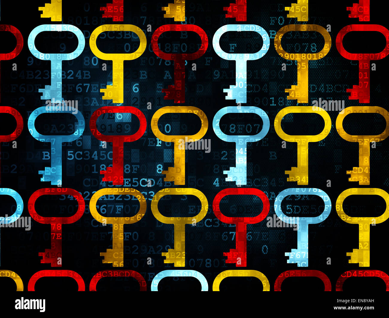Safety concept: Key icons on Digital background Stock Photo - Alamy