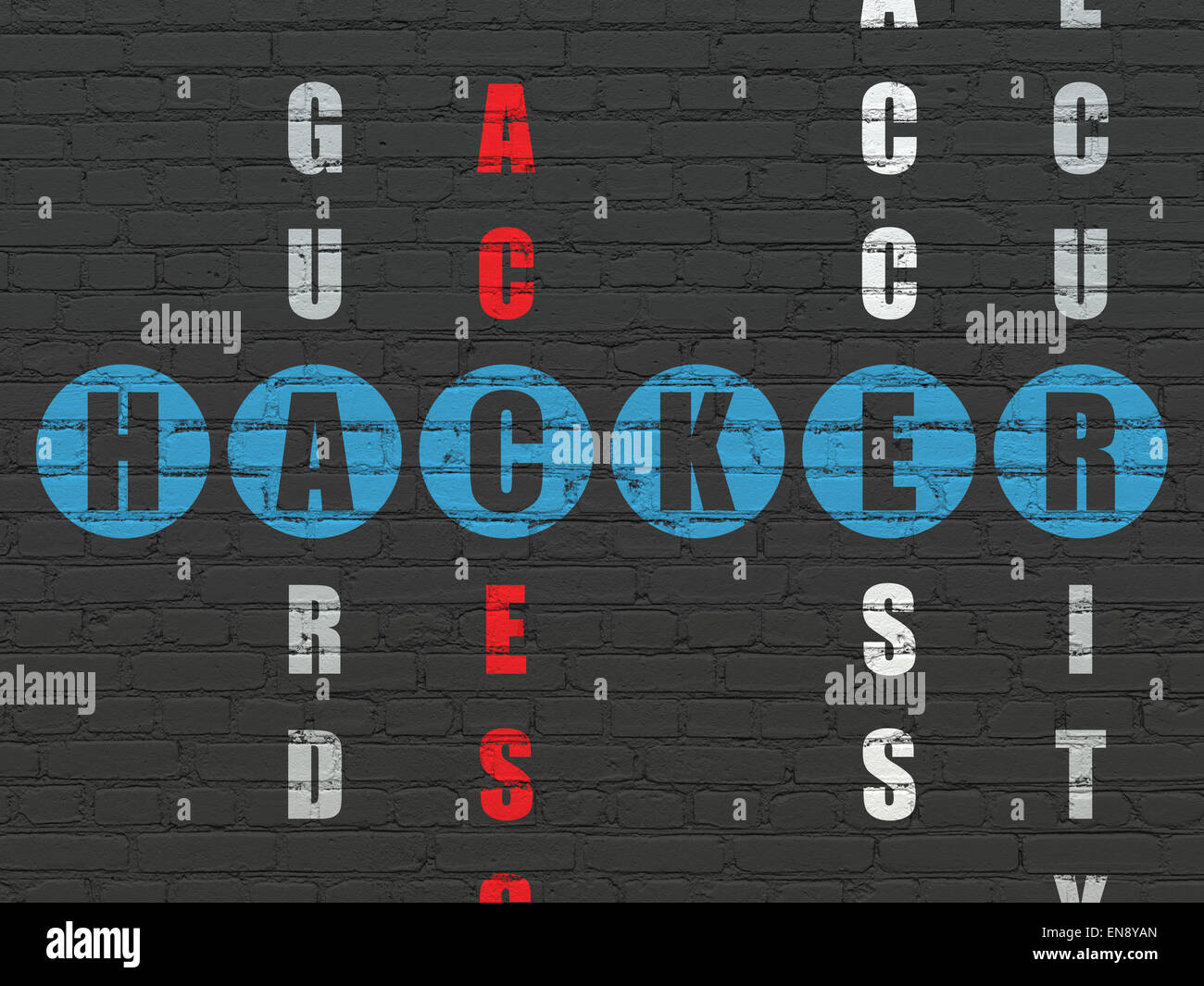 Security concept: word Hacker in solving Crossword Puzzle Stock Photo ...