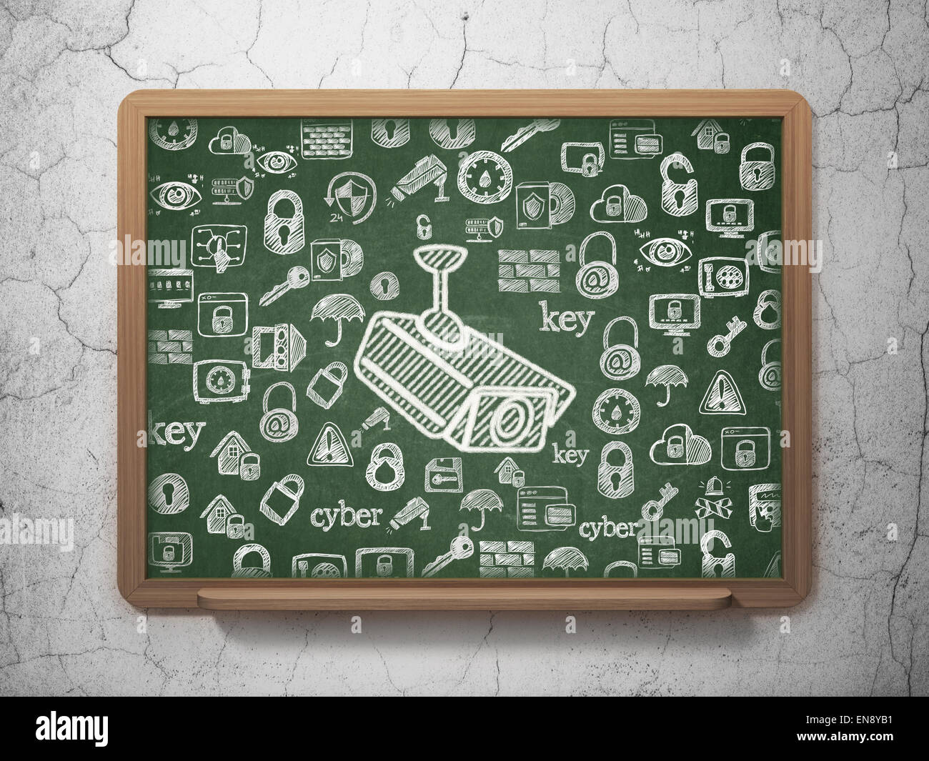 Safety concept: Cctv Camera on School Board background Stock Photo - Alamy