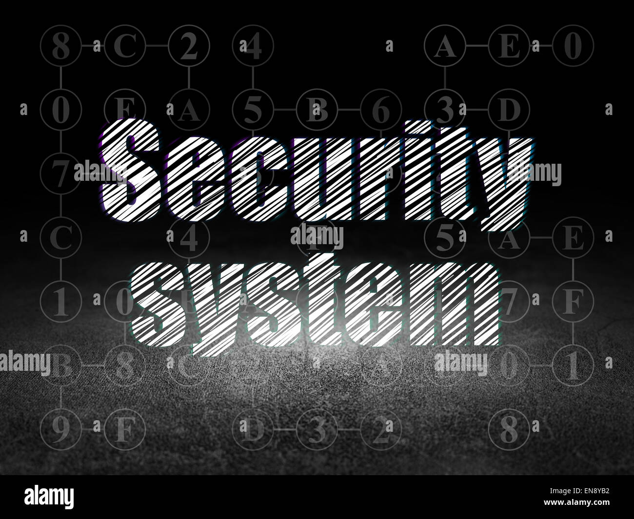 Privacy concept: Security System in grunge dark room Stock Photo - Alamy