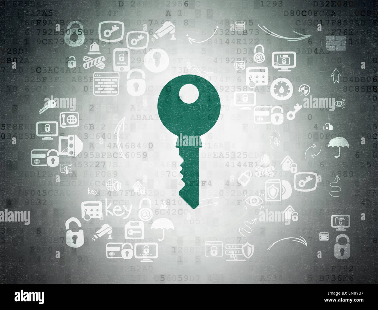 Privacy concept: Key on Digital Paper background Stock Photo - Alamy