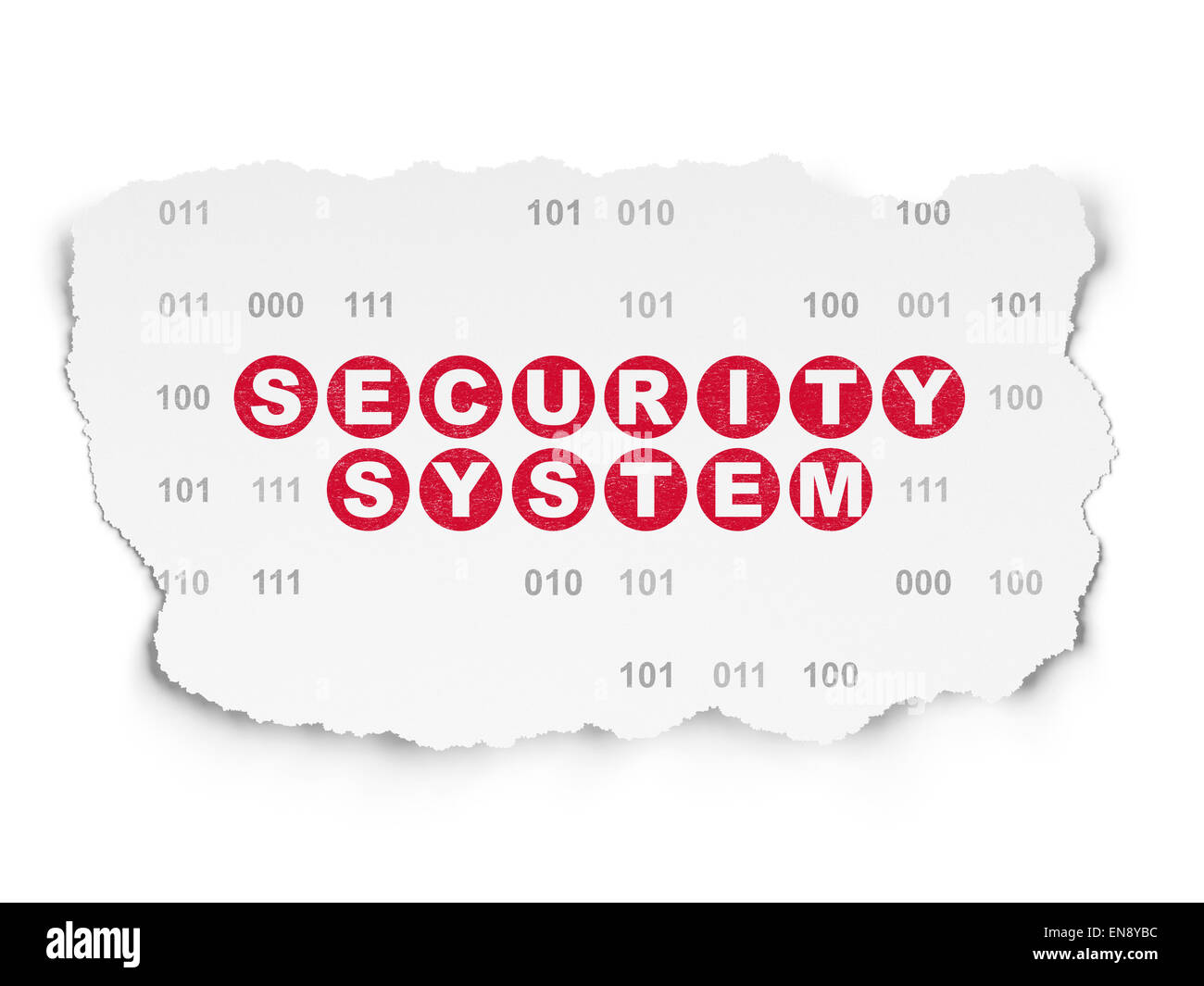 Privacy concept: Security System on Torn Paper background Stock Photo ...