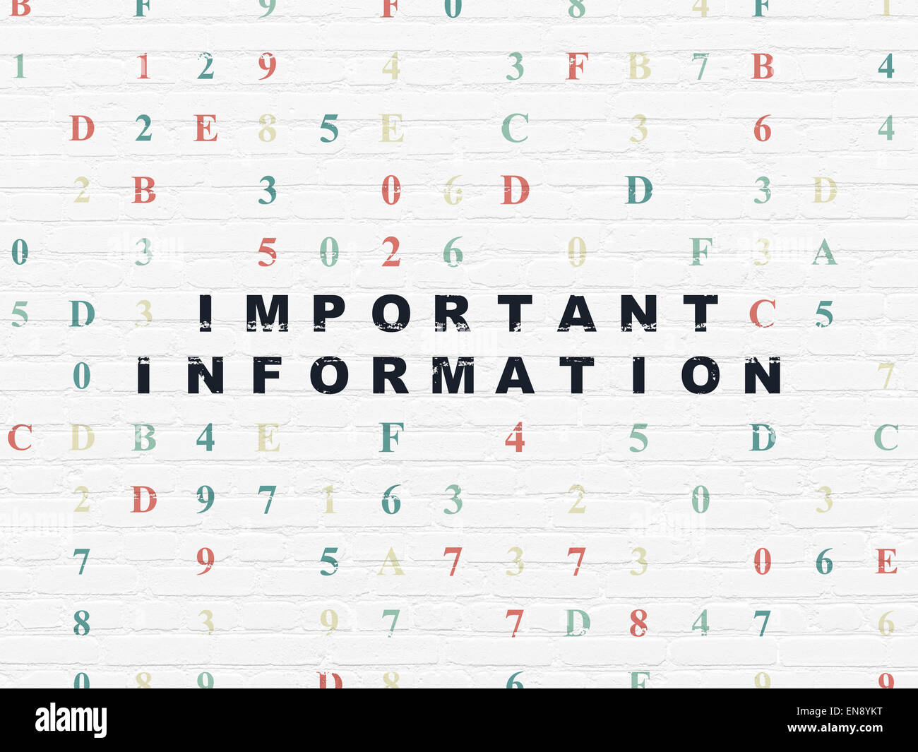 Data concept: Important Information on wall background Stock Photo - Alamy
