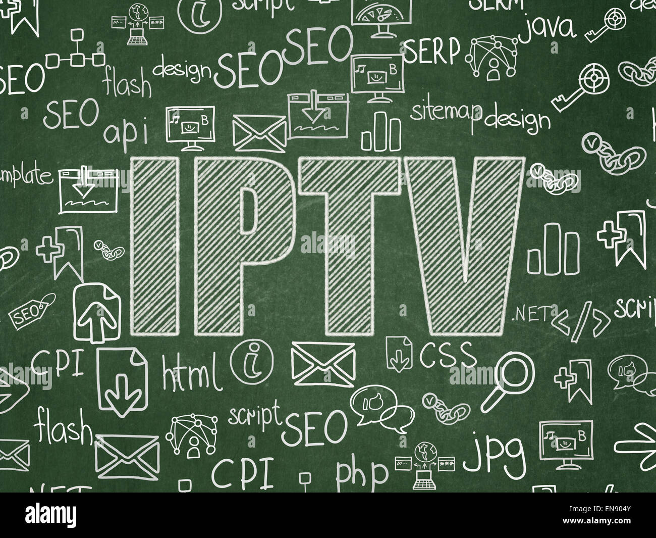 Web design concept: IPTV on School Board background Stock Photo - Alamy