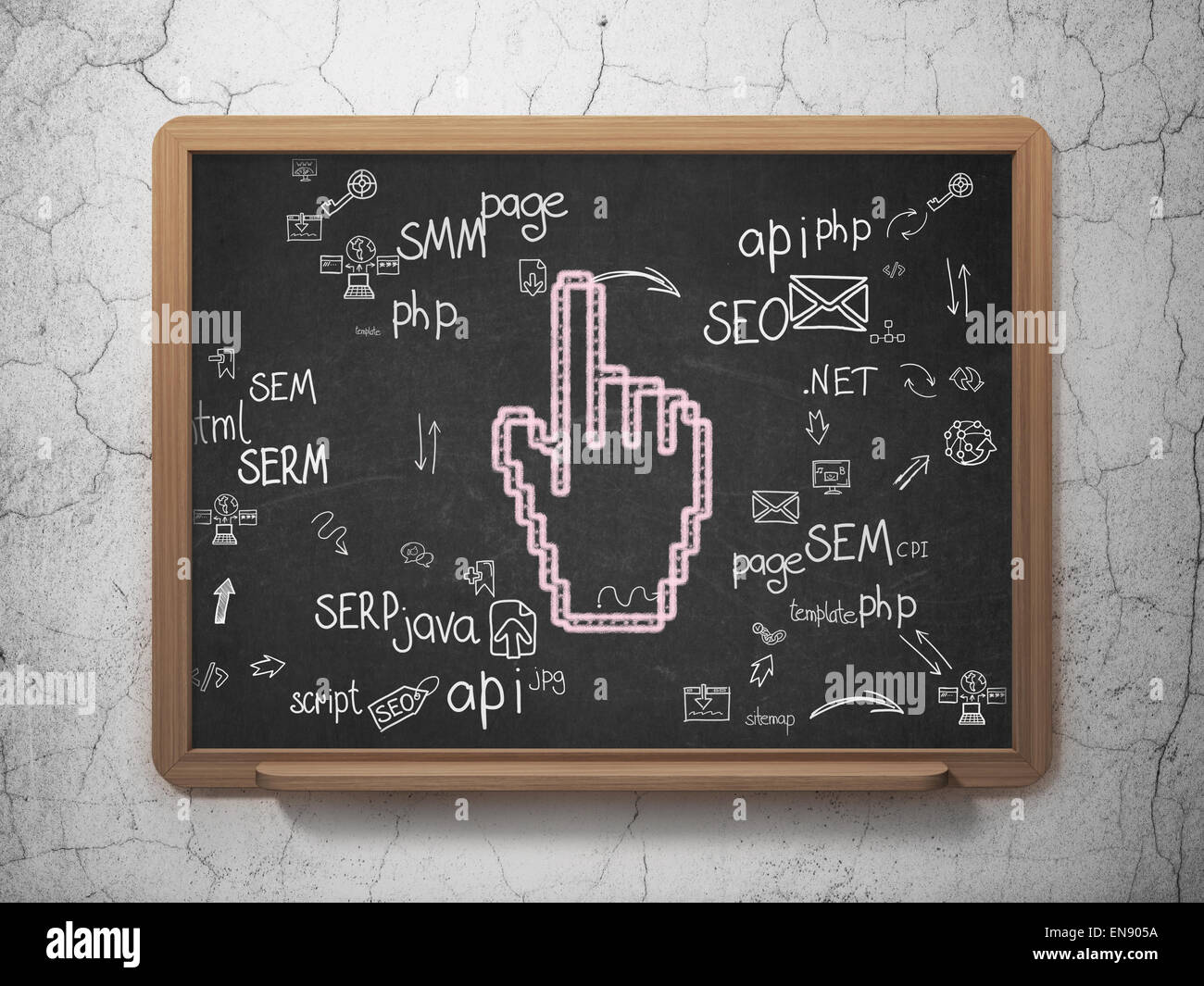Web design concept: Mouse Cursor on School Board background Stock Photo ...