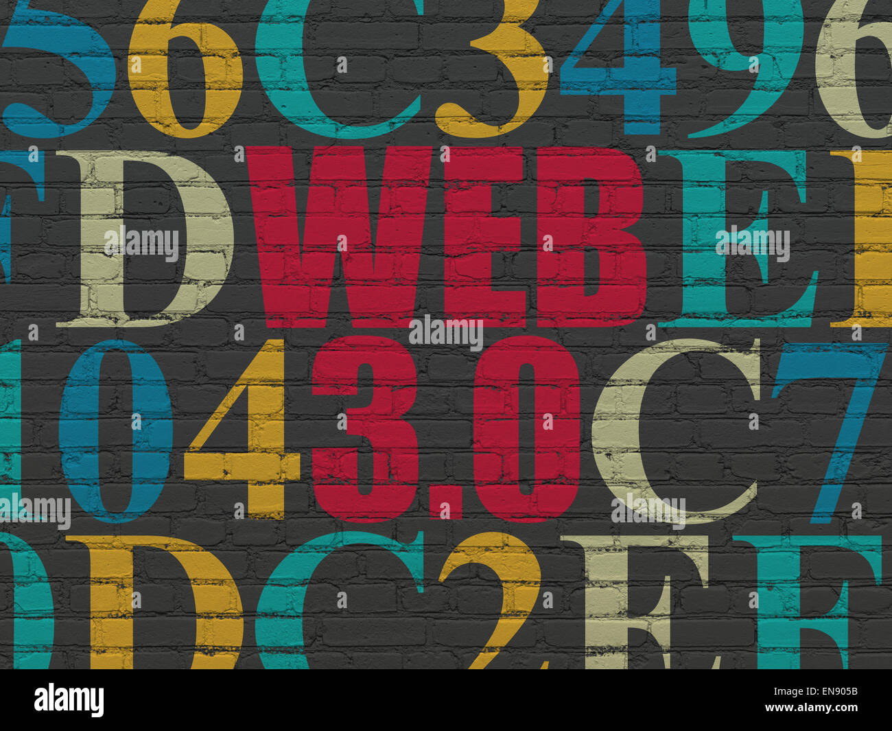 Web development concept: Web 3.0 on wall background Stock Photo - Alamy