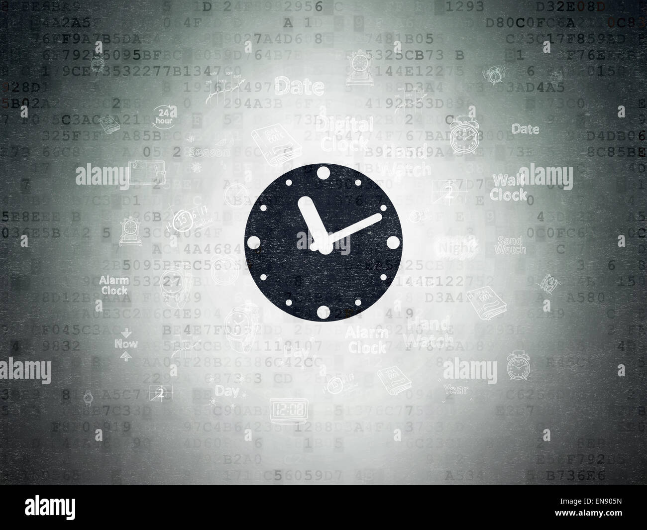 Time concept: Clock on Digital Paper background Stock Photo - Alamy