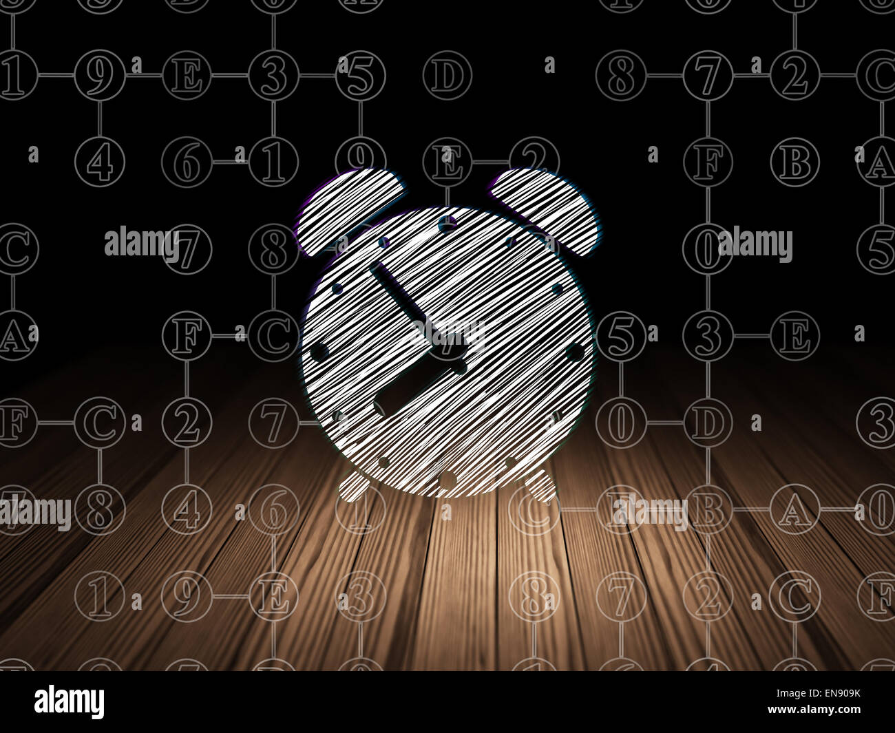 Timeline concept: Alarm Clock in grunge dark room Stock Photo - Alamy
