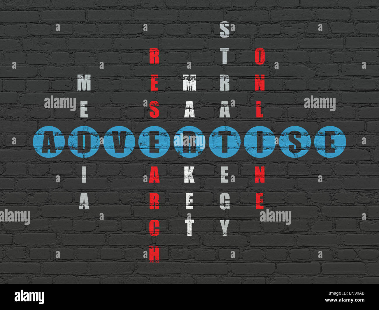 Advertising concept: word Advertise in solving Crossword Puzzle Stock ...