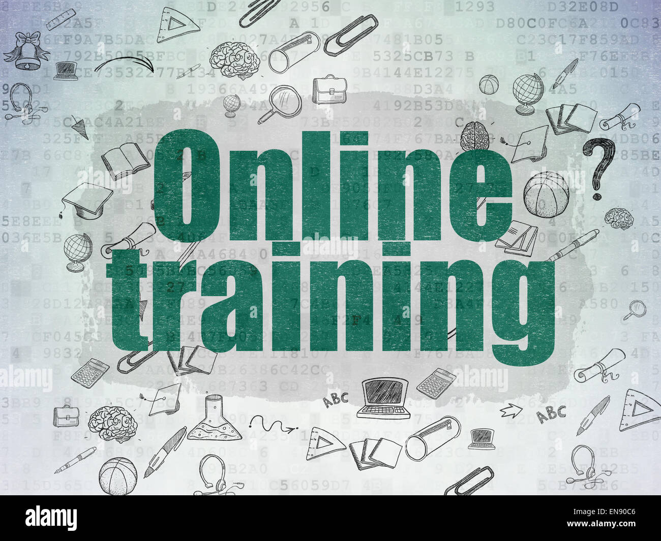 Education concept: Online Training on Digital Paper background Stock ...