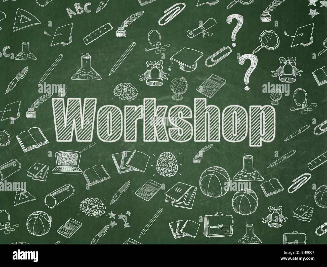 Education concept: Workshop on School Board background Stock Photo - Alamy