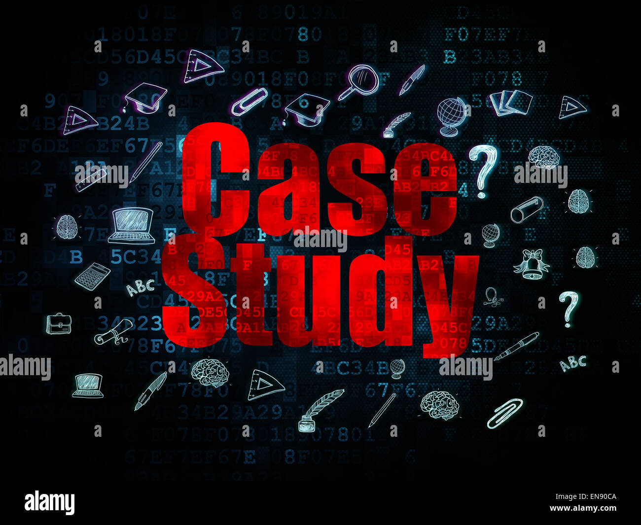 Education concept: Case Study on Digital background Stock Photo - Alamy