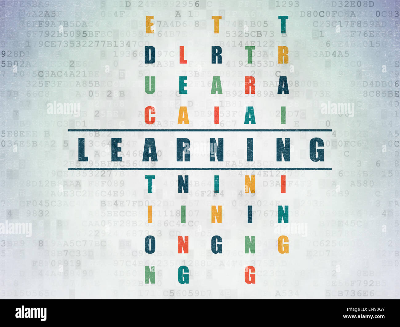 Education concept: word Learning in solving Crossword Puzzle Stock ...