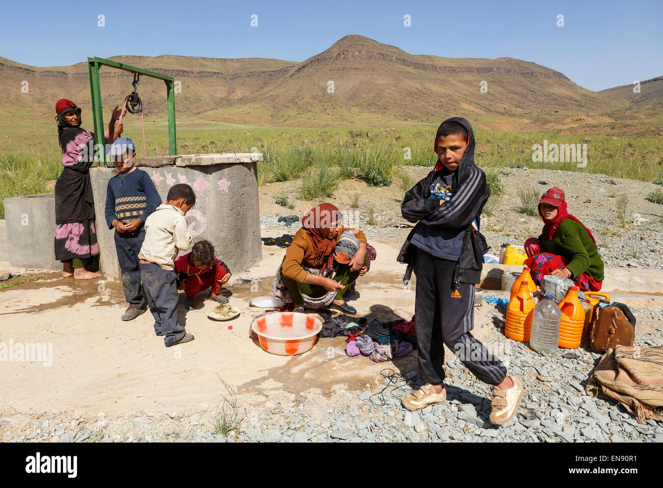 Nomad Berber family near of Tinghir. Morocco. Africa Stock Photo - Alamy