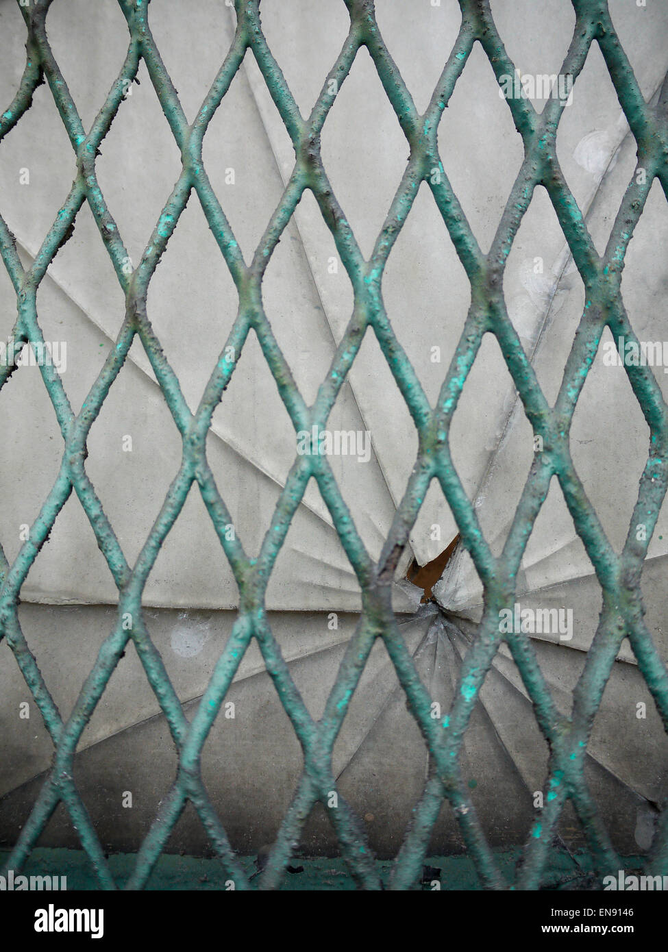 A broken window in the old Standfast Barrack buildings in Lancaster ...