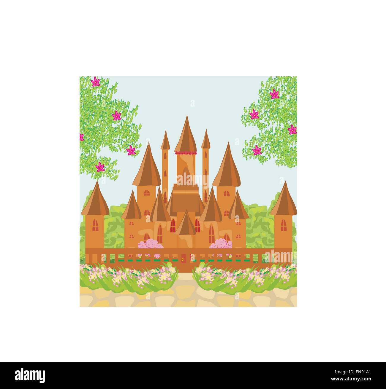 landscape with old castle Stock Vector Image & Art - Alamy