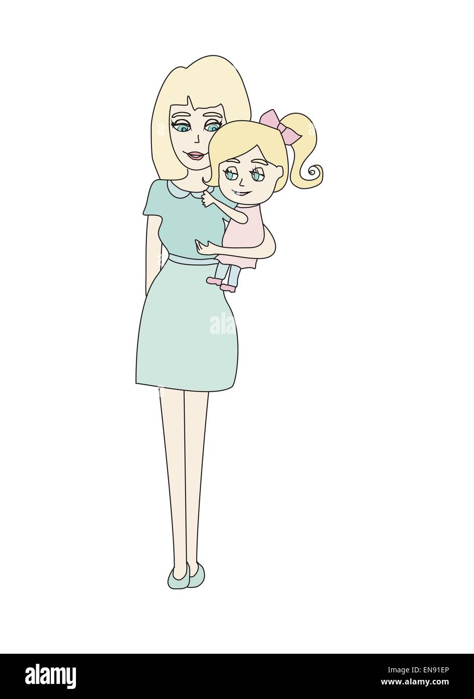 Doodle mom and baby Stock Vector Image & Art - Alamy