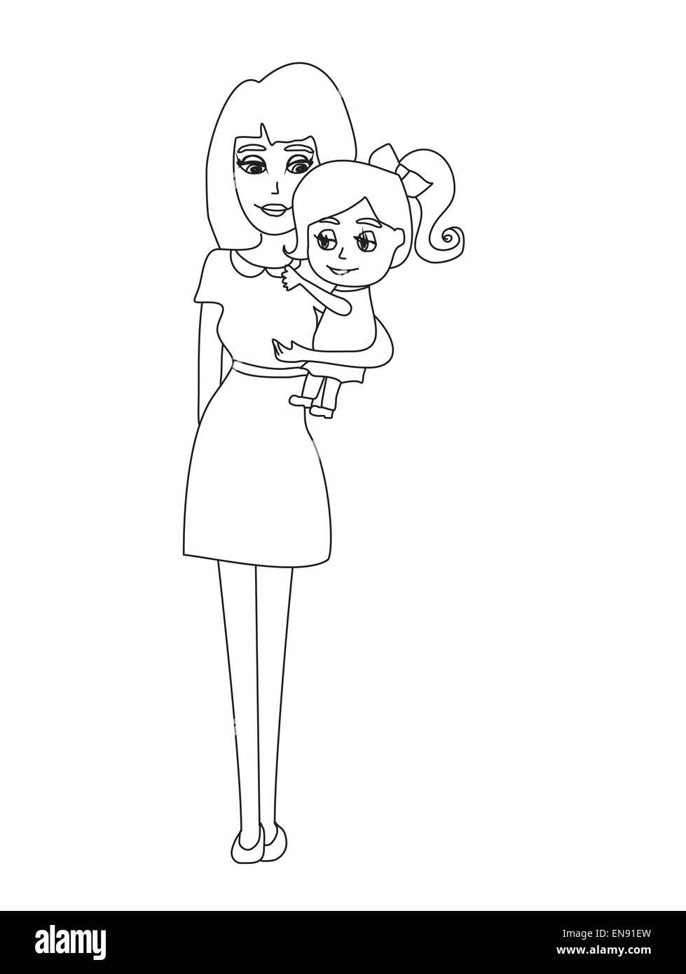 Doodle mom and baby Stock Vector Image & Art - Alamy