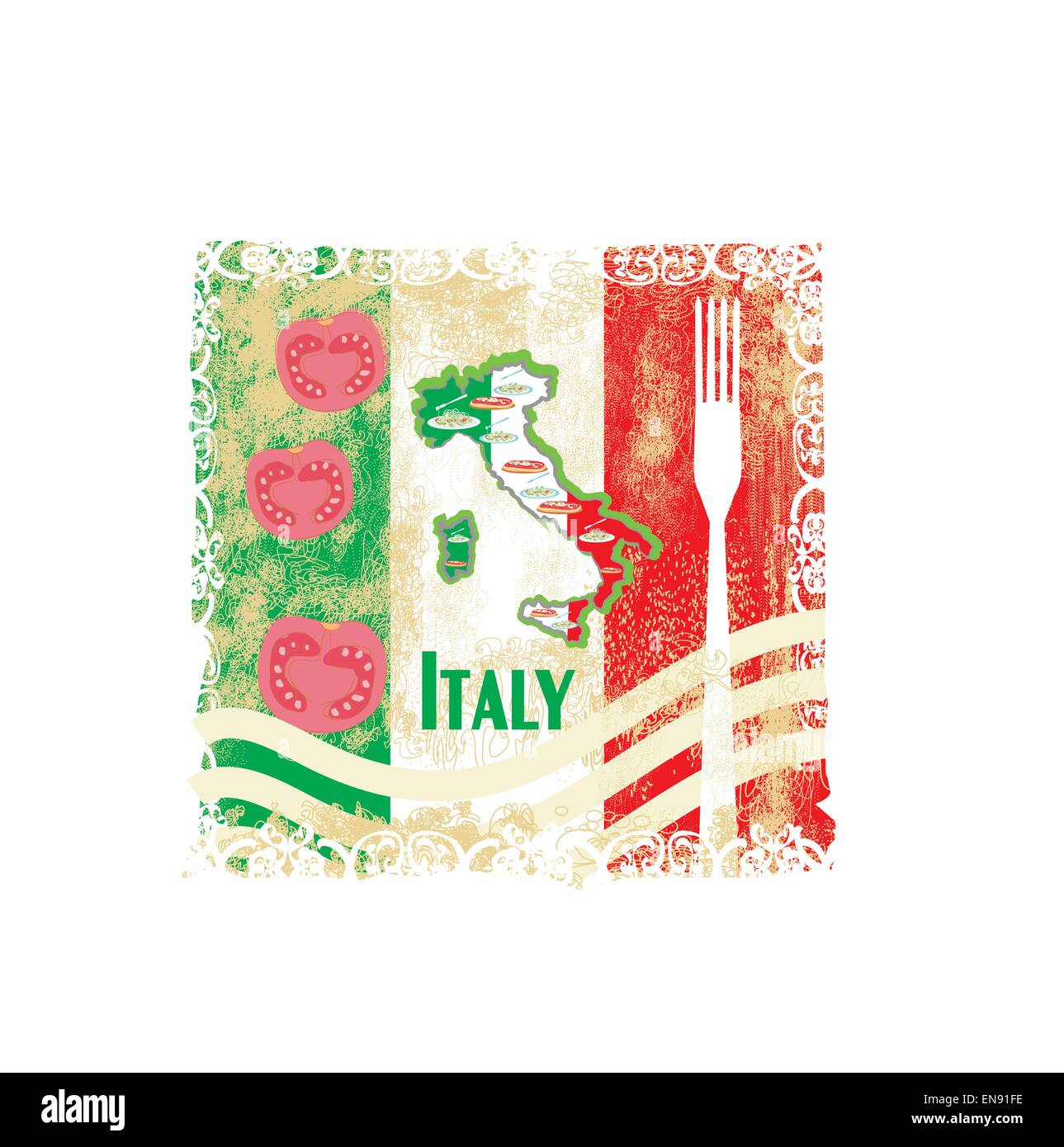 Italy italian map tomato Stock Vector Images - Alamy