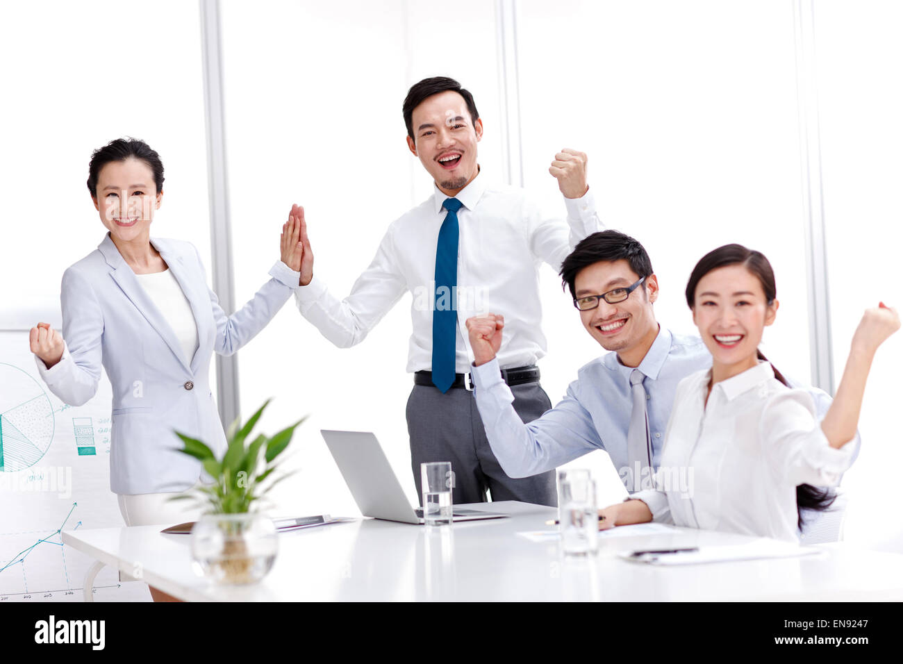 The excitement of the business team Stock Photo - Alamy