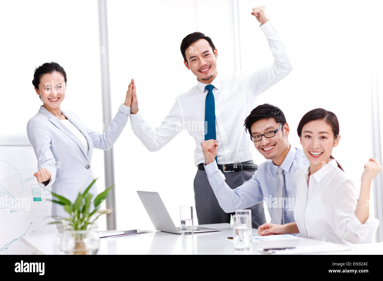 The excitement of the business team Stock Photo - Alamy
