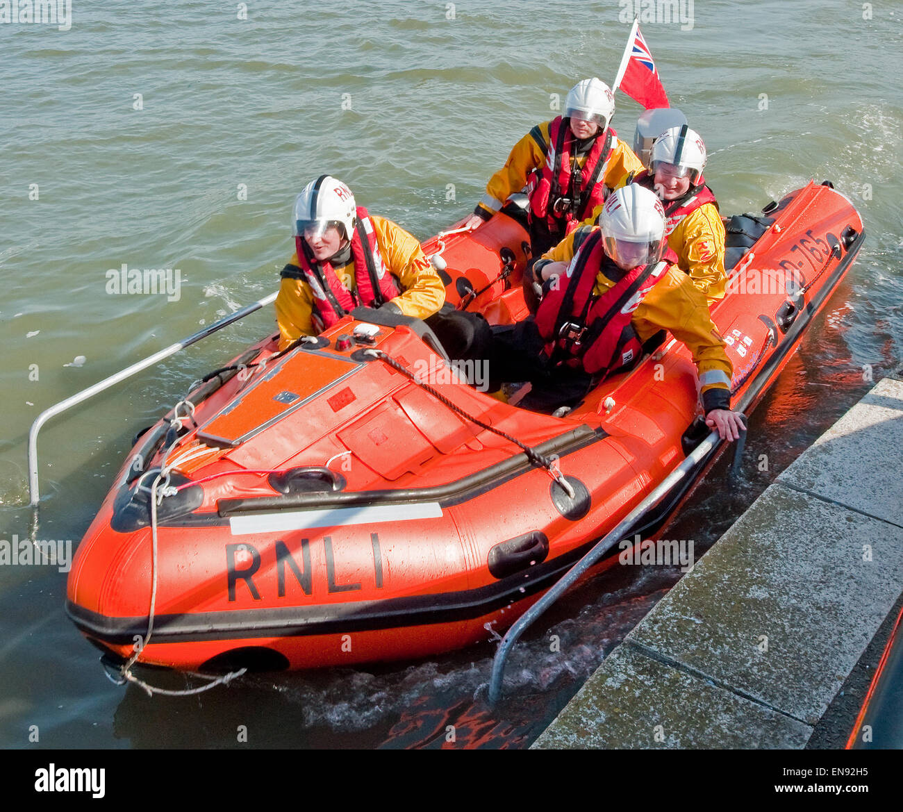 Conwy inshore lifeboat returns to its launching cradle after a "shout ...