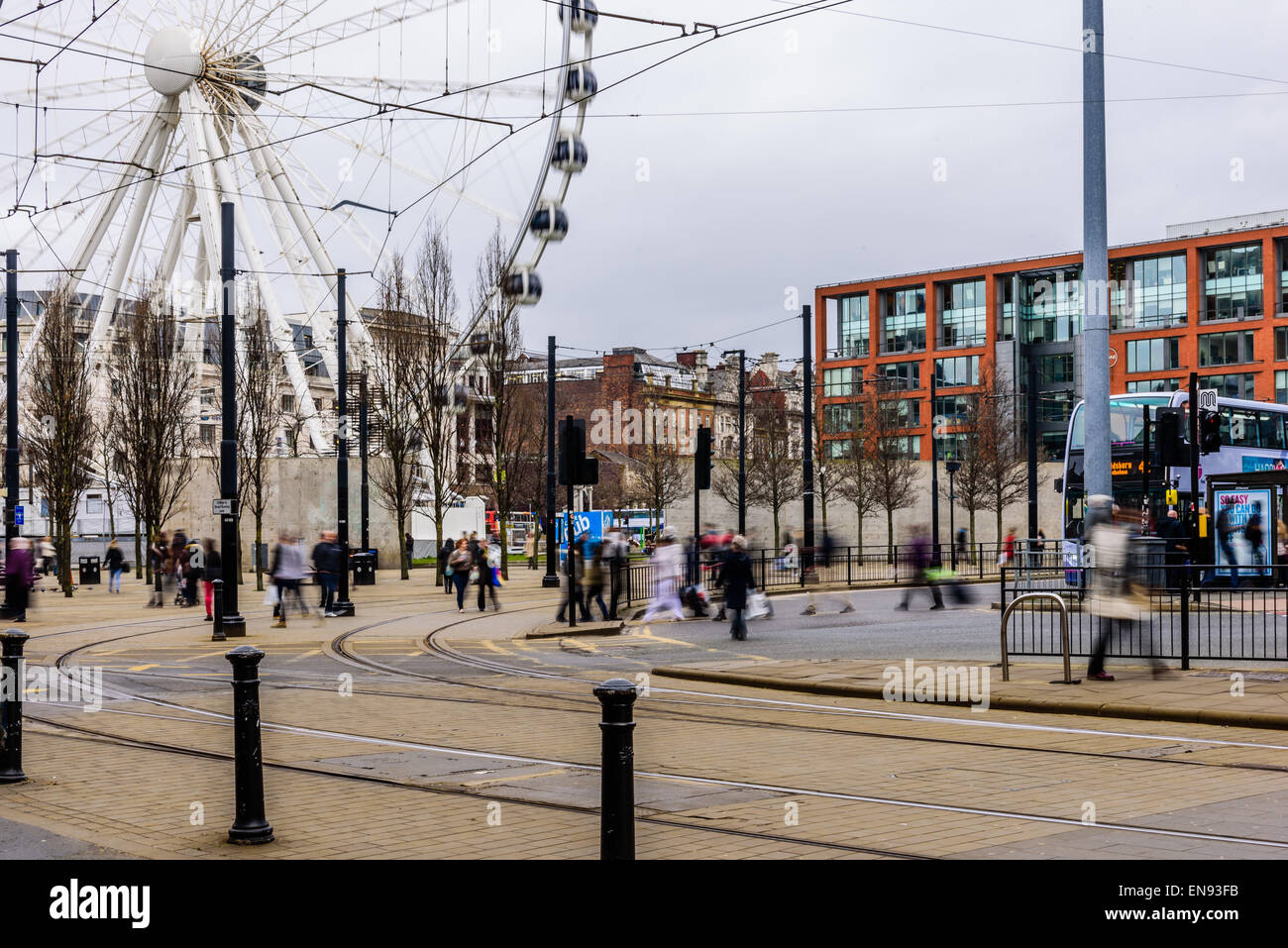 Manchester Piccadilly Bus station and tram lines Stock Photo - Alamy