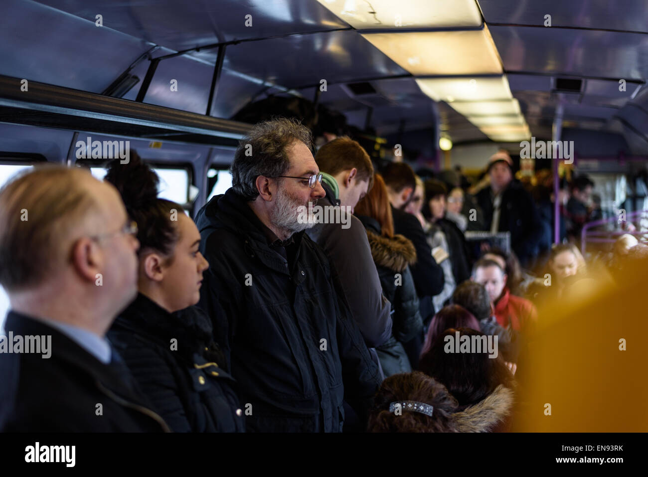 Overcrowded train carriage hi-res stock photography and images - Alamy