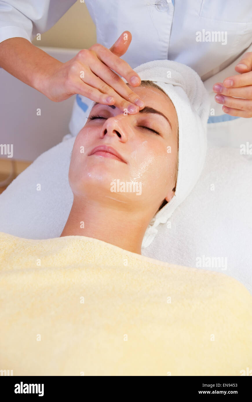 Beautiful girl in spa salon Stock Photo - Alamy
