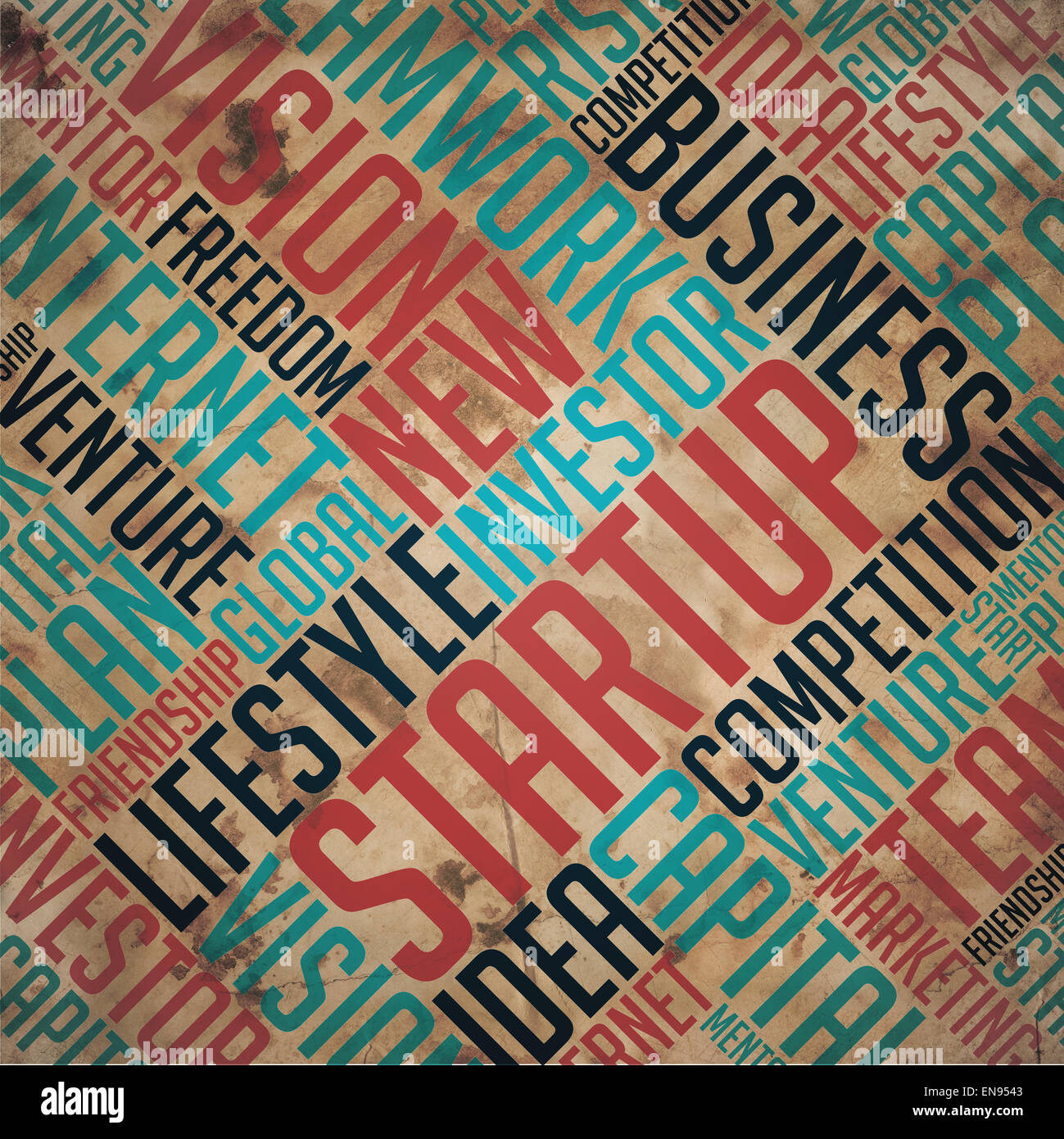 Startup - Grunge Word Collage Stock Photo - Alamy