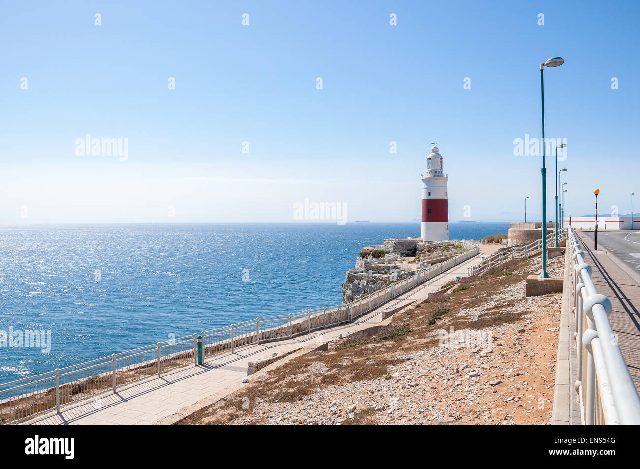 Europa Point Lighthouse on a shore of Gibraltar Stock Photo - Alamy
