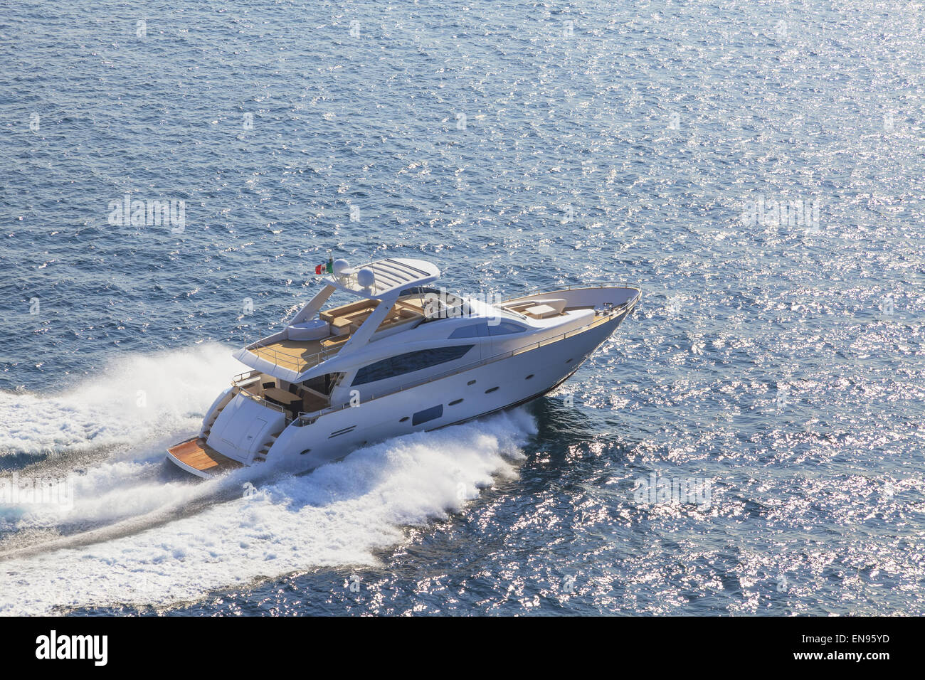 luxury yacht in navigation, aerial view Stock Photo - Alamy