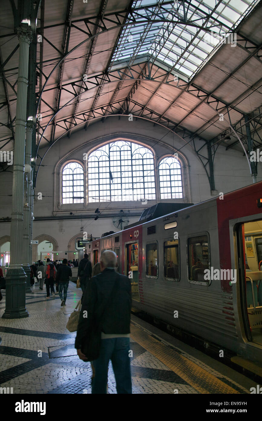 Rossio Station Platform in Lisbon - Portugal Stock Photo - Alamy