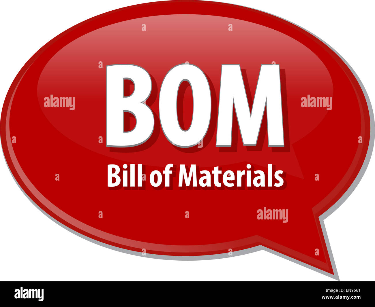 word speech bubble illustration of business acronym term BOM Bill of ...