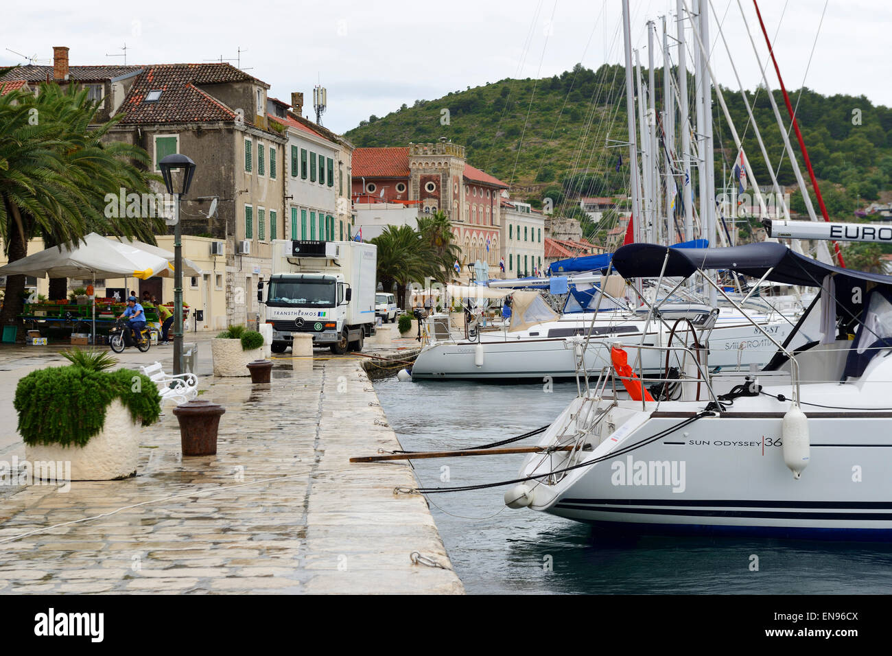 Seafront of Vis Town on Vis Island on Dalmatian Coast of Croatia Stock ...