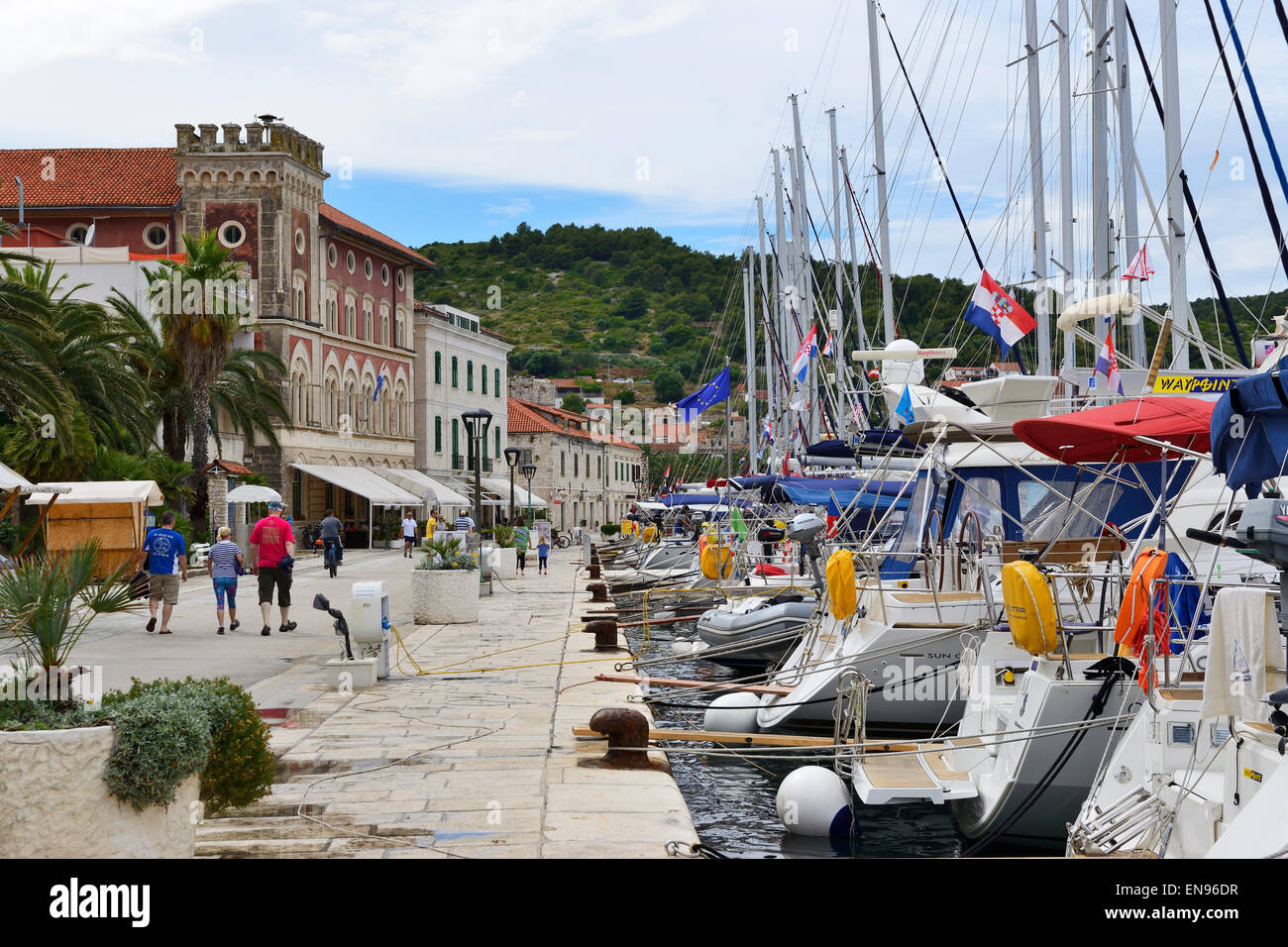 Seafront of Vis Town on Vis Island on Dalmatian Coast of Croatia Stock ...