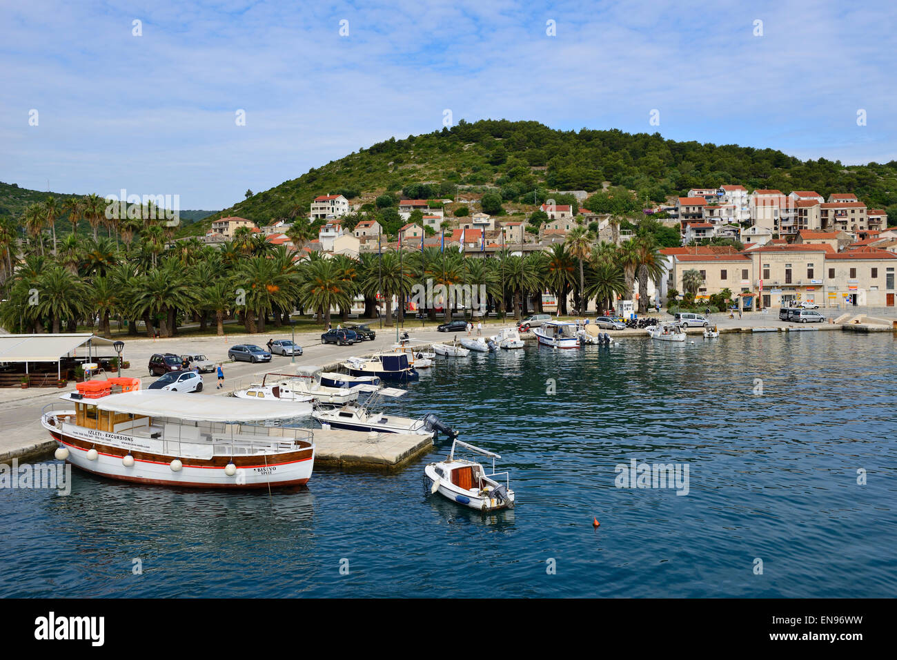 Seafront of Vis Town on Vis Island on Dalmatian Coast of Croatia Stock ...