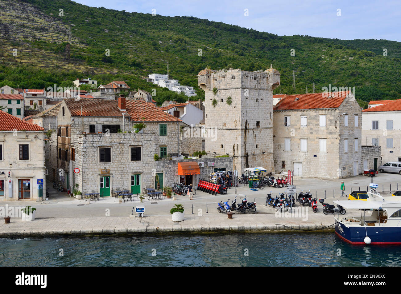 Seafront of Vis Town on Vis Island on Dalmatian Coast of Croatia Stock ...