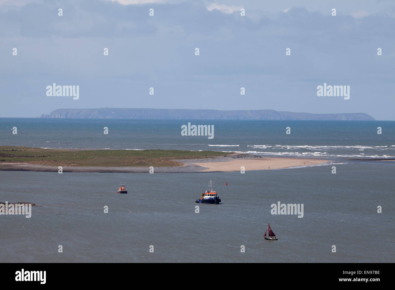 Lundy island taken from Instow North Devon England uk Stock Photo - Alamy