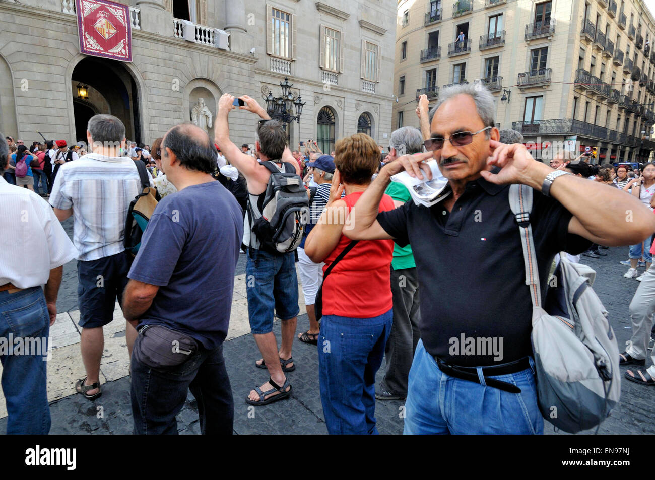 La Merce feast, September 24, Saint Jaume square. Gothic neighborhood ...