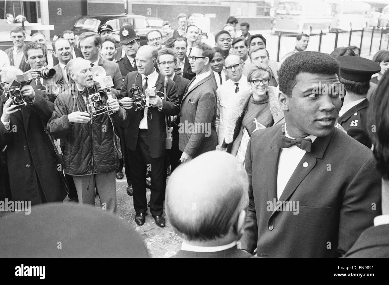 US boxer Cassius Clay at his West End Hotel during his stay in London ...