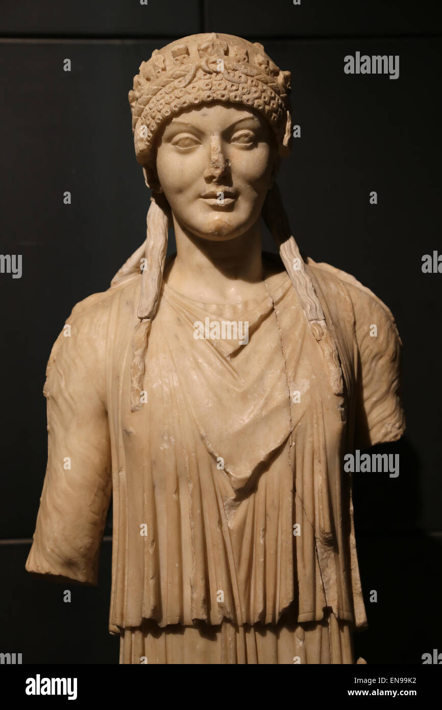 Herm of a Caryatid. Marble. Archaistic-style. Augustan age. From Horti ...