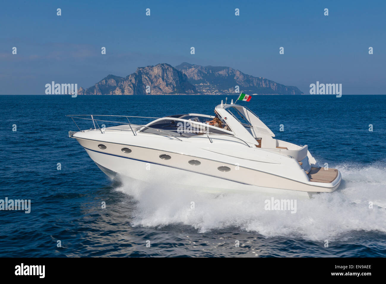 motor boat on the sea, amalfi coast, italy Stock Photo - Alamy