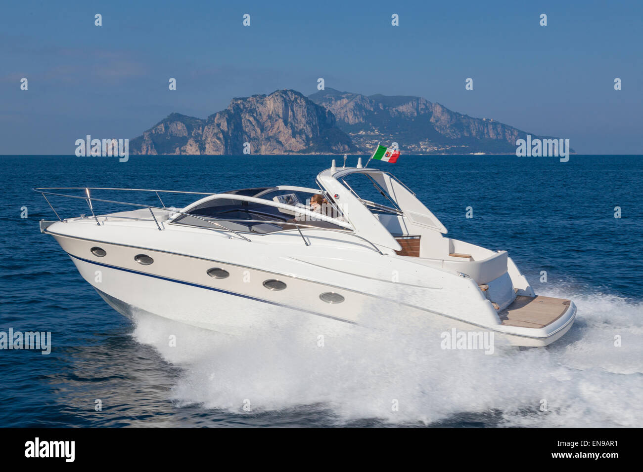 motor boat on the sea, amalfi coast, italy Stock Photo - Alamy