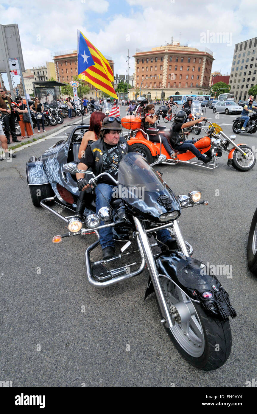 Harley-Davidson motorcycles concentration. Barcelona. Catalonia. Spain ...