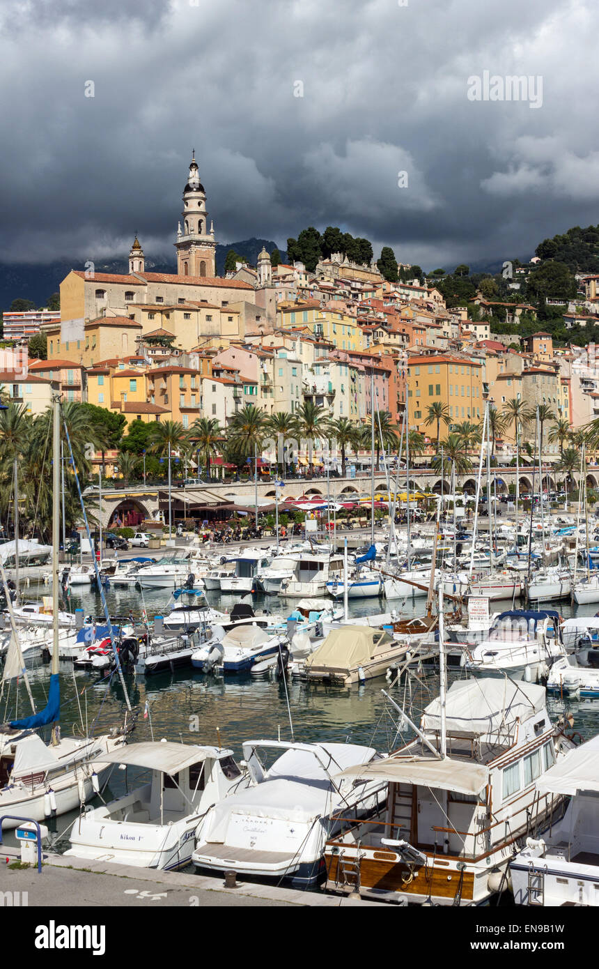 France, Cote d'Azur, Menton, the harbour Stock Photo - Alamy