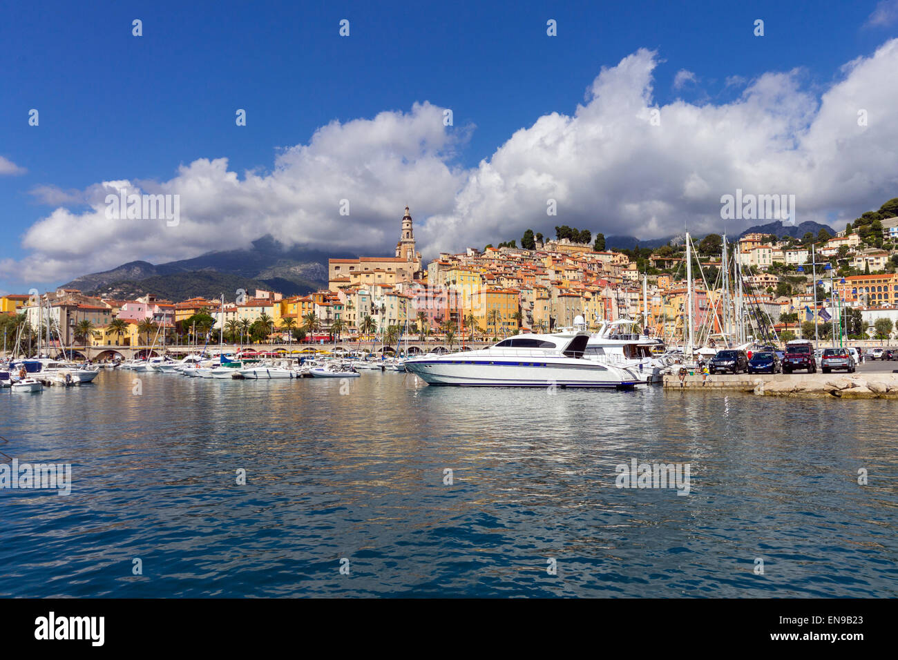 France, Cote d'Azur, Menton, the harbour Stock Photo - Alamy
