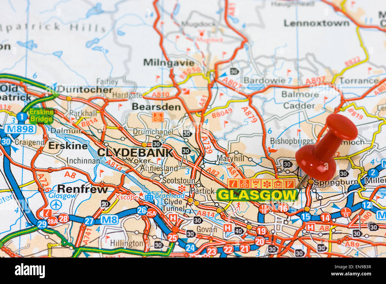 Map of glasgow hi-res stock photography and images - Alamy