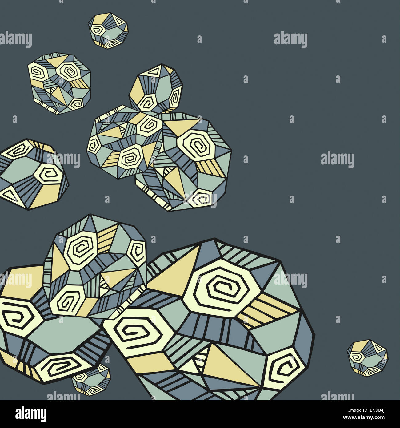 Abstract pattern with freehand drawing polygons. Template for a poster ...