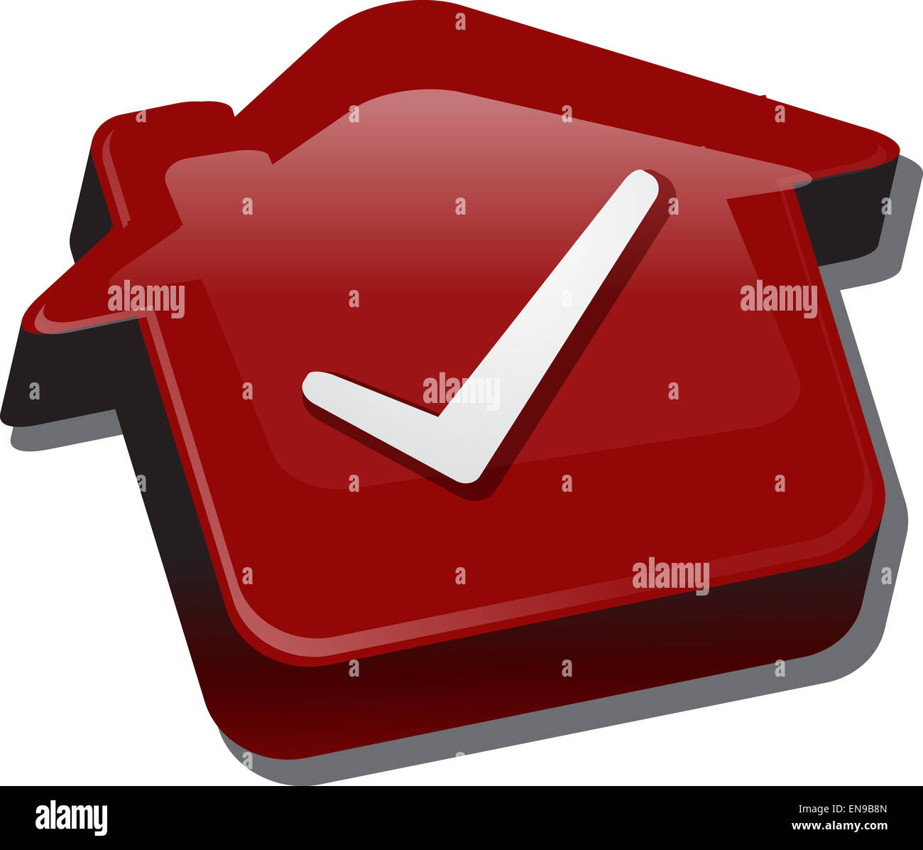 Illustration concept clipart of home with approval checkmark OK passed ...